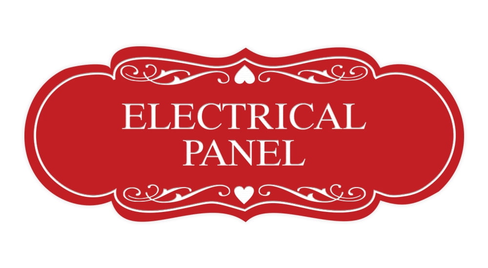 Designer Electrical Panel Sign(Red) - Large - Walmart.com