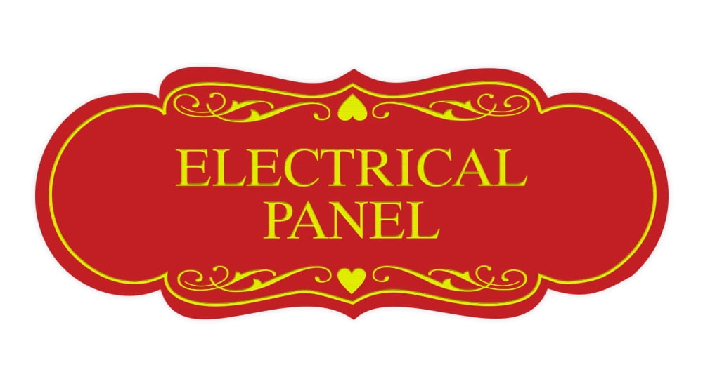 Designer Electrical Panel Sign(Red/Yellow) - Large - Walmart.com