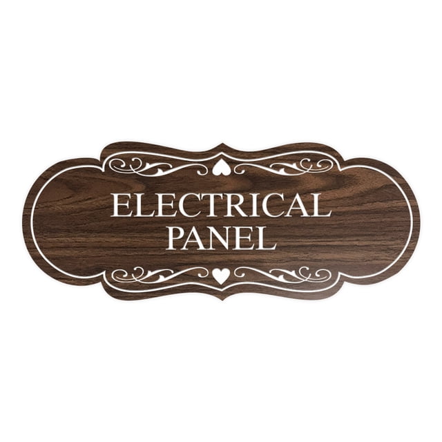 Designer Electrical Panel Sign(Walnut) - Large - Walmart Business Supplies