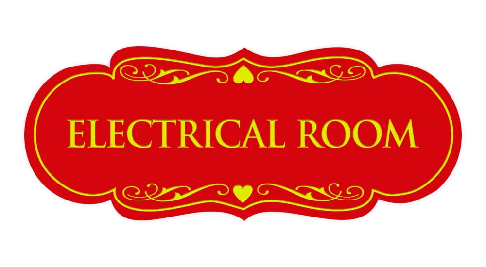 Designer Electrical Room Sign(Red/Yellow) - Large - Walmart.com