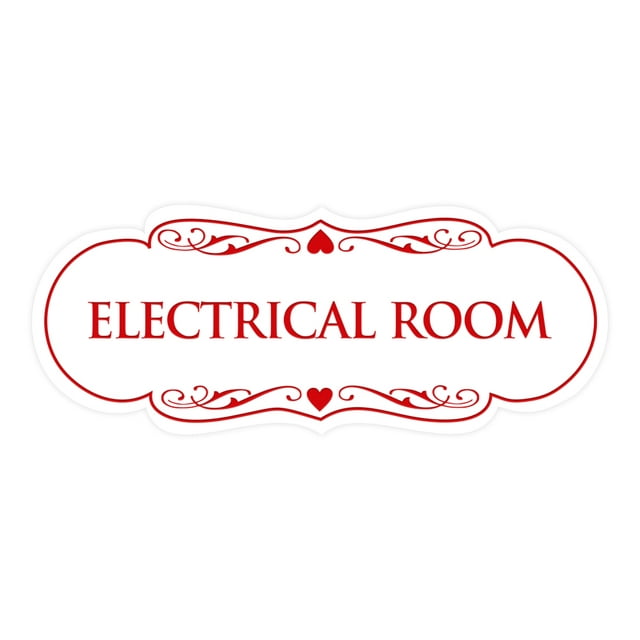 Designer Electrical Room Sign(White/Red) - Small - Walmart.com