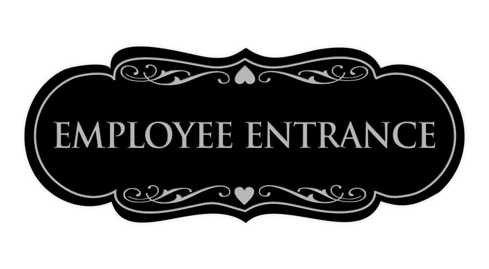 Designer Employee Entrance Sign(Black / Silver) - Large - Walmart.com