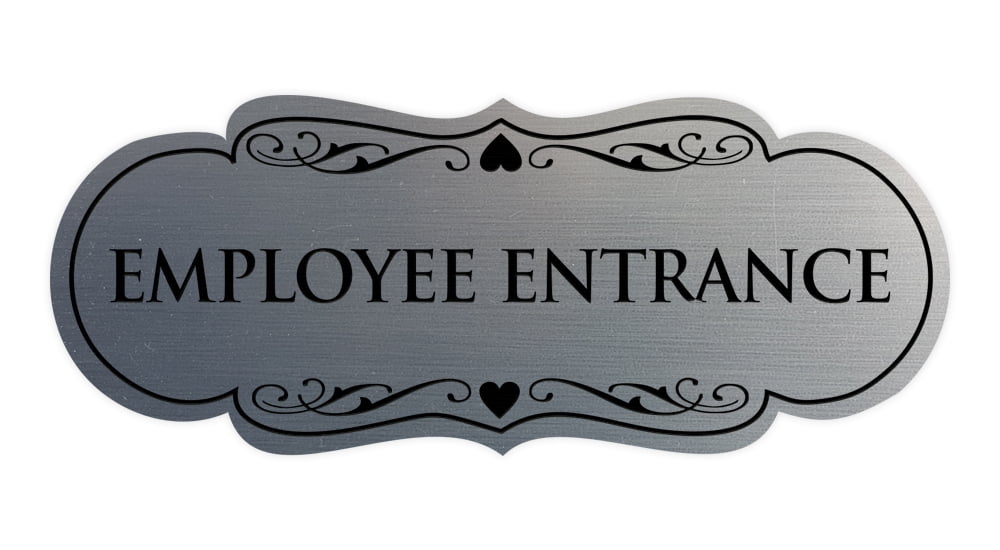 Designer Employee Entrance Sign(Brushed Silver) - Medium - Walmart.com