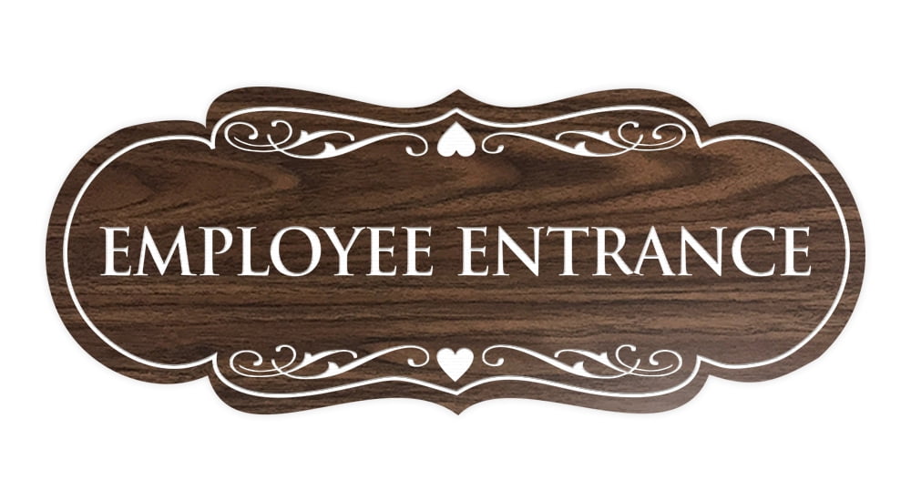 Designer Employee Entrance Sign(Walnut) - Large - Walmart.com