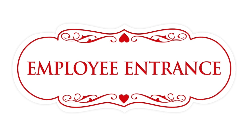 Designer Employee Entrance Sign(White/Red) - Medium - Walmart.com