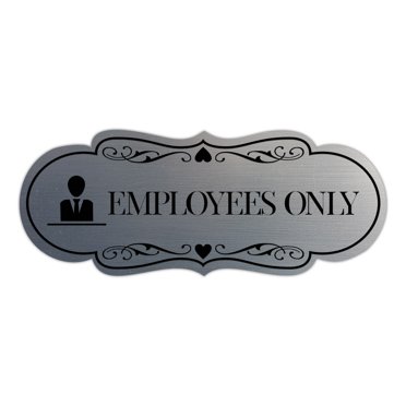 Designer Employees Only Sign(Lt Gray) - Small - Walmart.com