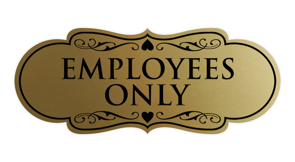 Designer Employees Only Sign(Brushed Gold) - Medium - Walmart.com