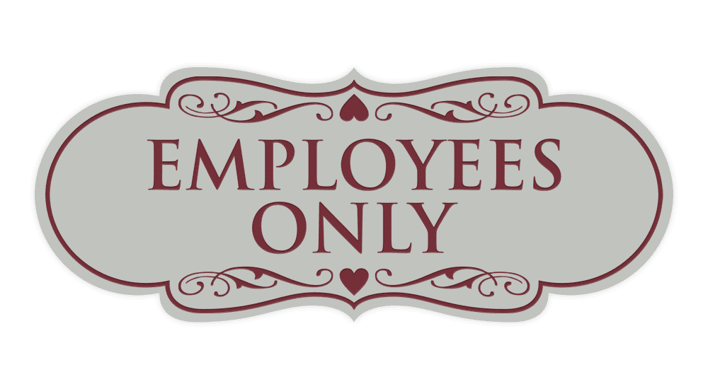 Designer Employees Only Sign(Light Grey / Burgundy) - Large - Walmart.com