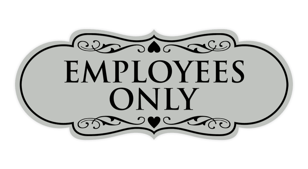 Designer Employees Only Sign(Lt Gray) - Small - Walmart.com