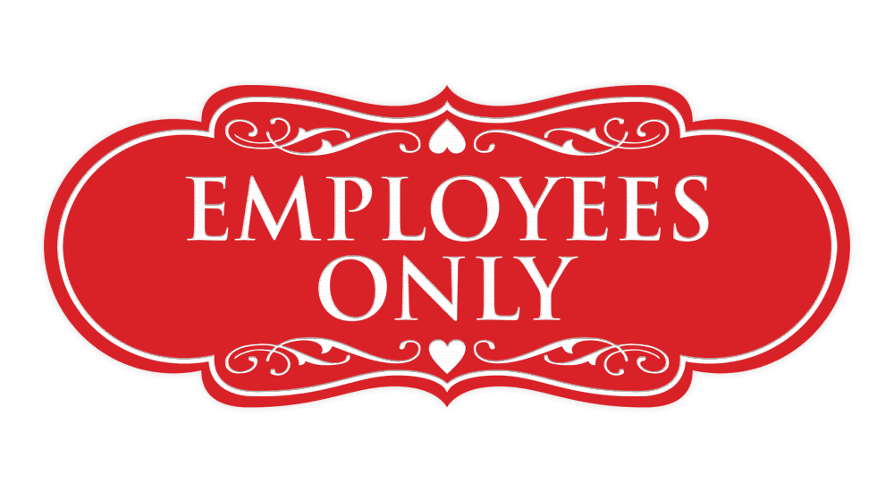 Designer Employees Only Sign(Red) - Large - Walmart.com