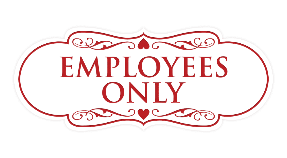 Designer Employees Only Sign(White/Red) - Medium - Walmart.com
