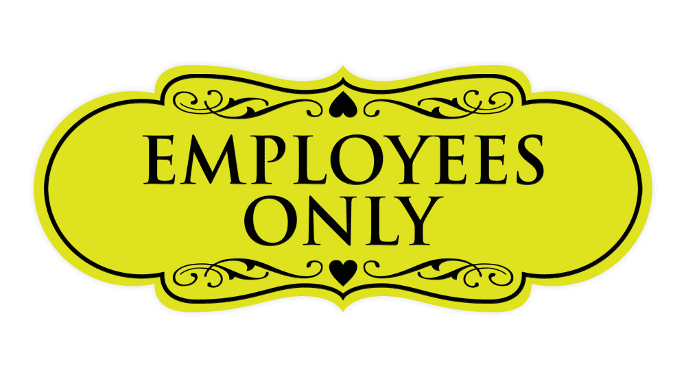 Designer Employees Only Sign(Yellow / Black) - Large - Walmart.com