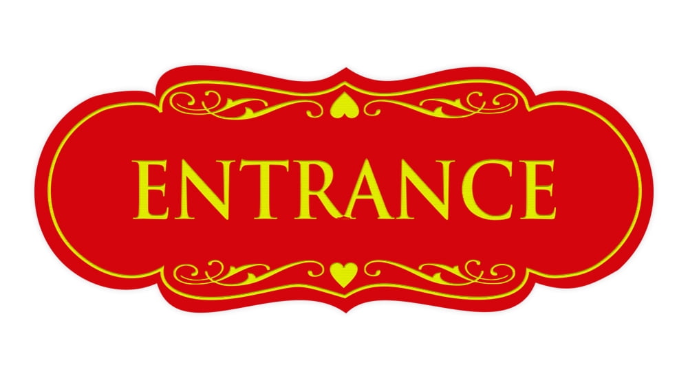 Designer Entrance Sign(Red/Yellow) - Small - Walmart.com