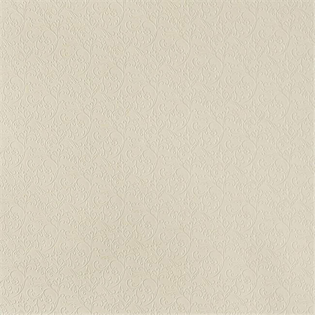 Designer Fabrics G343 54 in. Wide Ivory- Metallic Raised Floral Vines ...