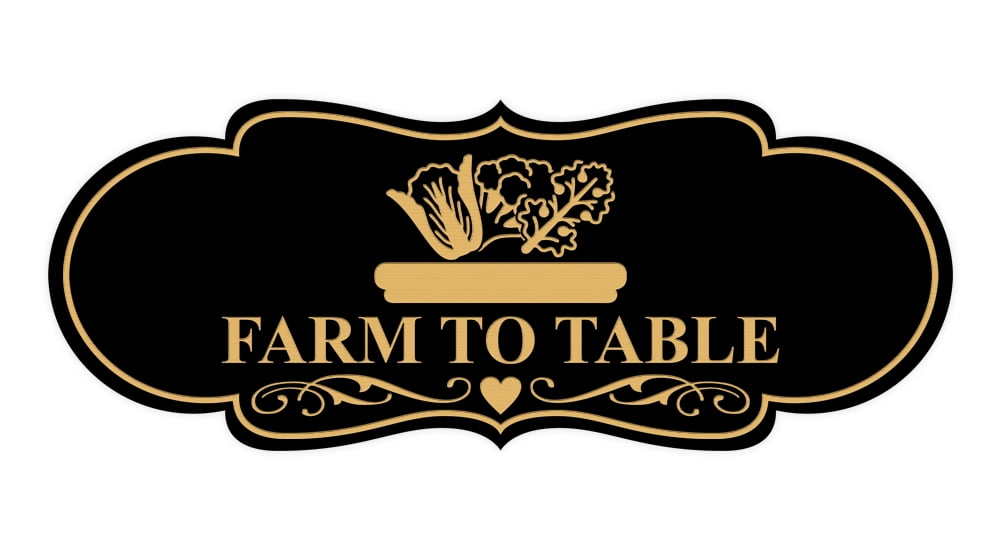 Designer Farm To Table Sign (Black Gold) - Large - Walmart.com