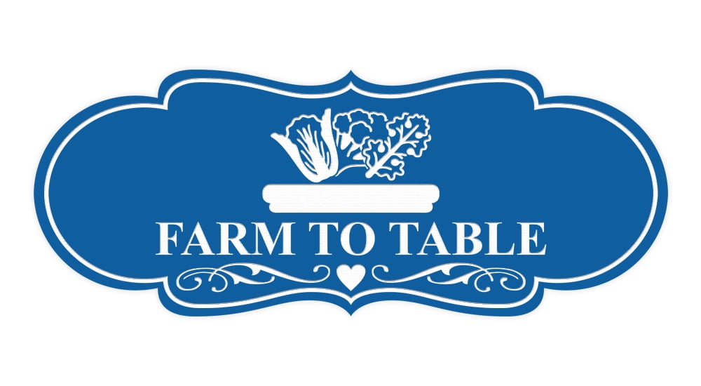 Designer Farm To Table Sign (Blue) - Large - Walmart.com