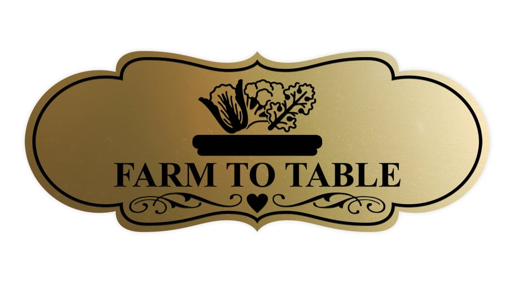 Designer Farm To Table Sign (Brushed Gold) - Large - Walmart.com