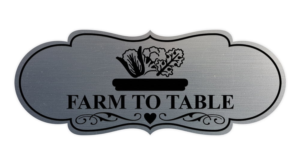 Designer Farm To Table Sign (Brushed Silver) - Large - Walmart.com