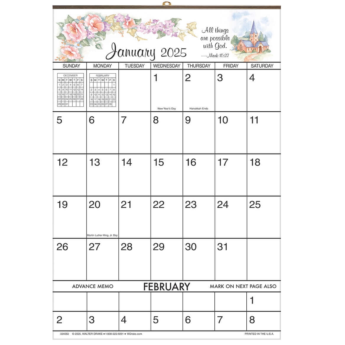 Designer Giant Calendar - Bible Verse - Walmart.com
