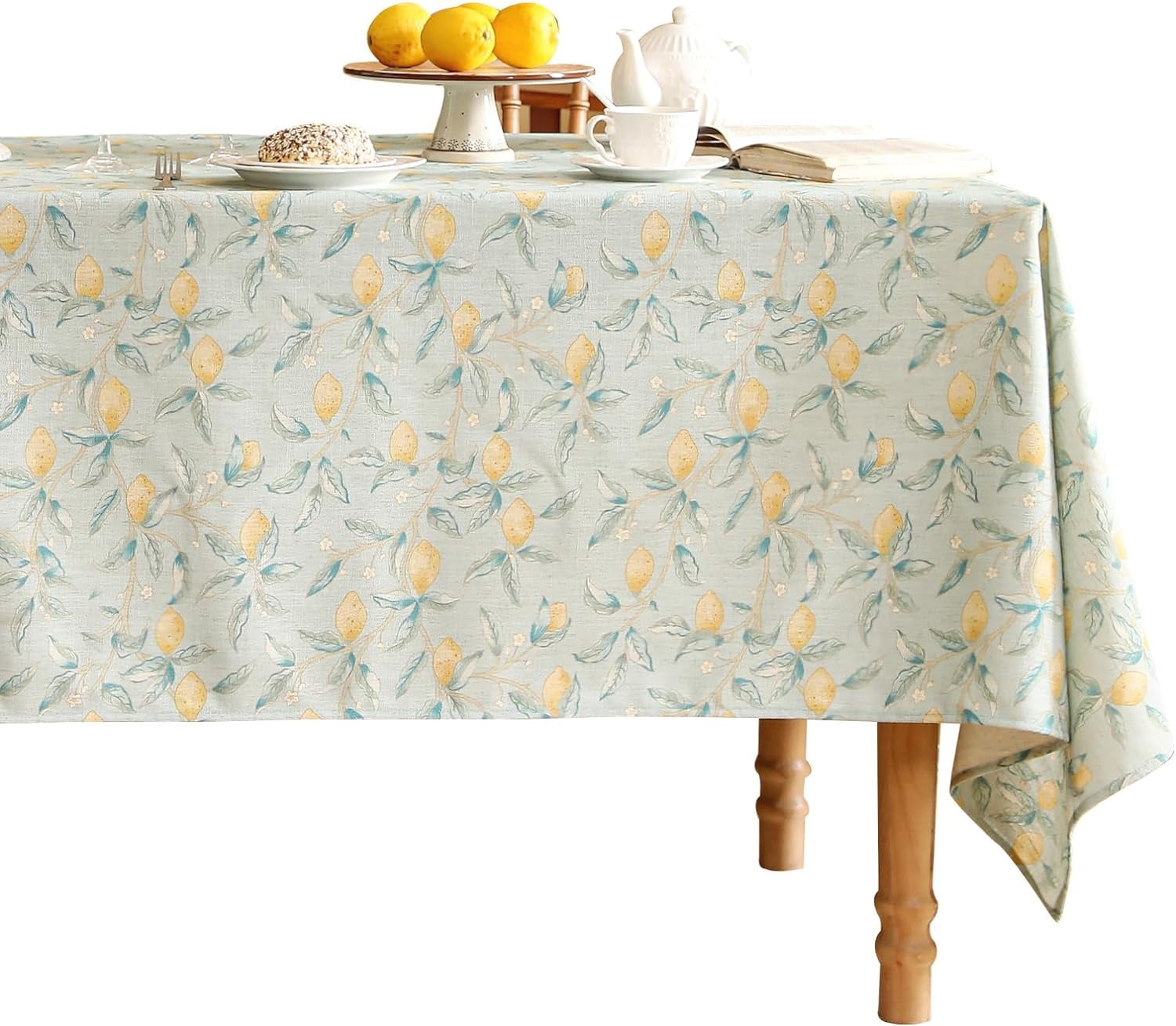 Designer Green Tablecloth for Rectangle Tables,Vintage Linen with ...