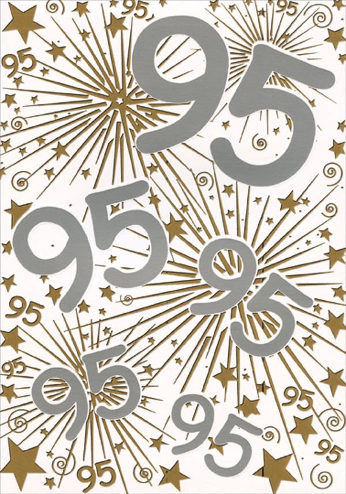 Designer Greetings 95 Repeated in Silver and Gold Foil Age 95 / 95th ...