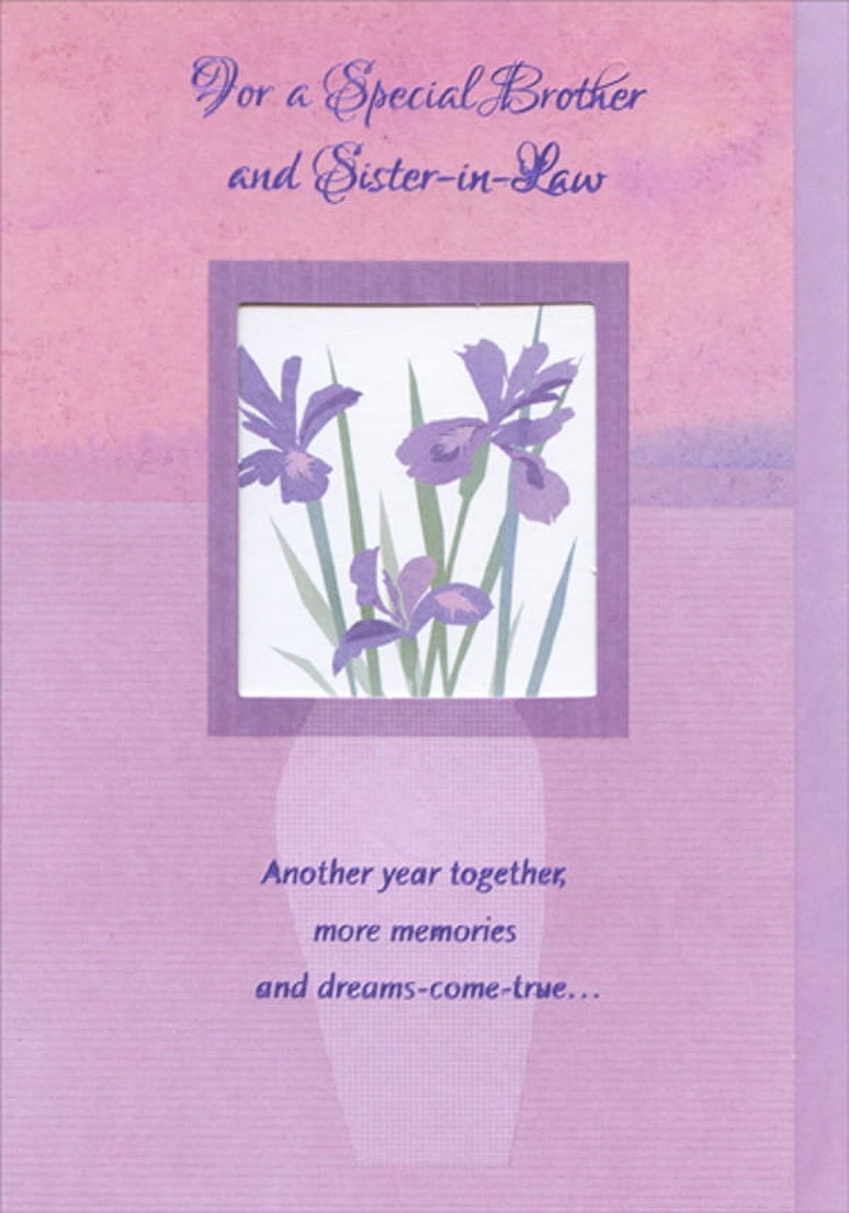 Designer Greetings Another Year Together: Purple Flowers in Die Cut ...