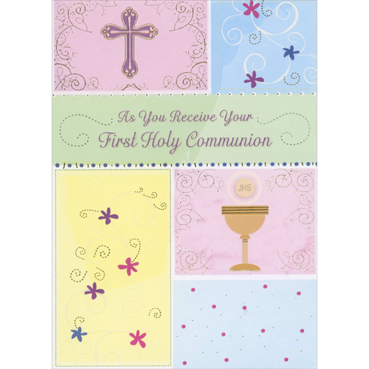Designer Greetings As You Receive: Pastel Panels Showing Cross, Flowers ...