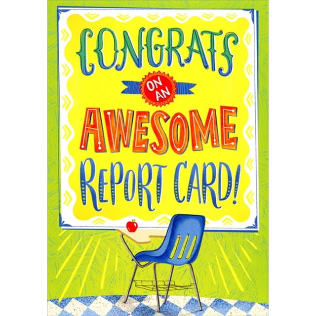 Designer Greetings Awesome Report Card Congratulations Card for Kids ...