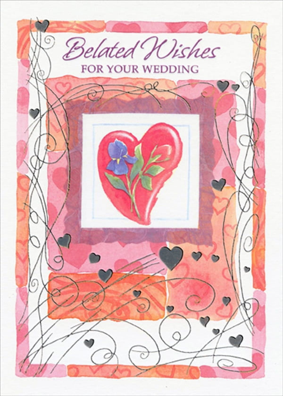 Designer Greetings Belated Wishes Red Heart Inside White Frames ...