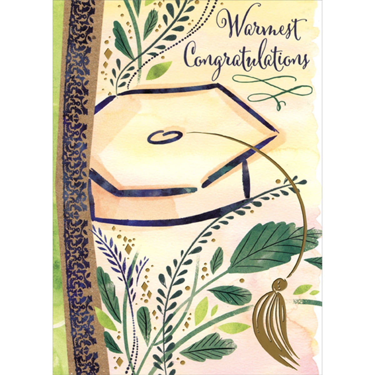 Designer Greetings Black Outlined Grad Cap with Gold Foil Tassel ...