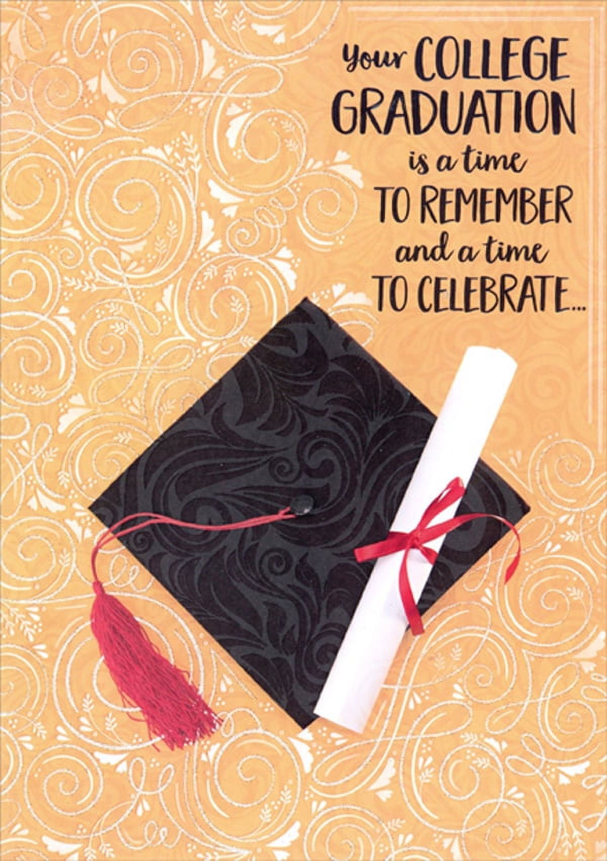 Designer Greetings Black Vines on Grad Cap : Sparkling White Swirled ...