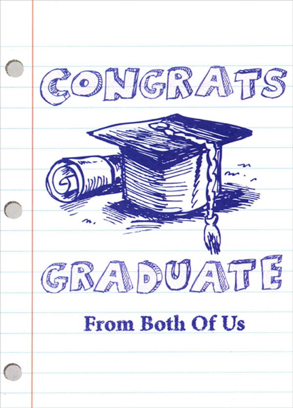 Designer Greetings Blue Cap and Diploma Doodle on Lined Paper ...