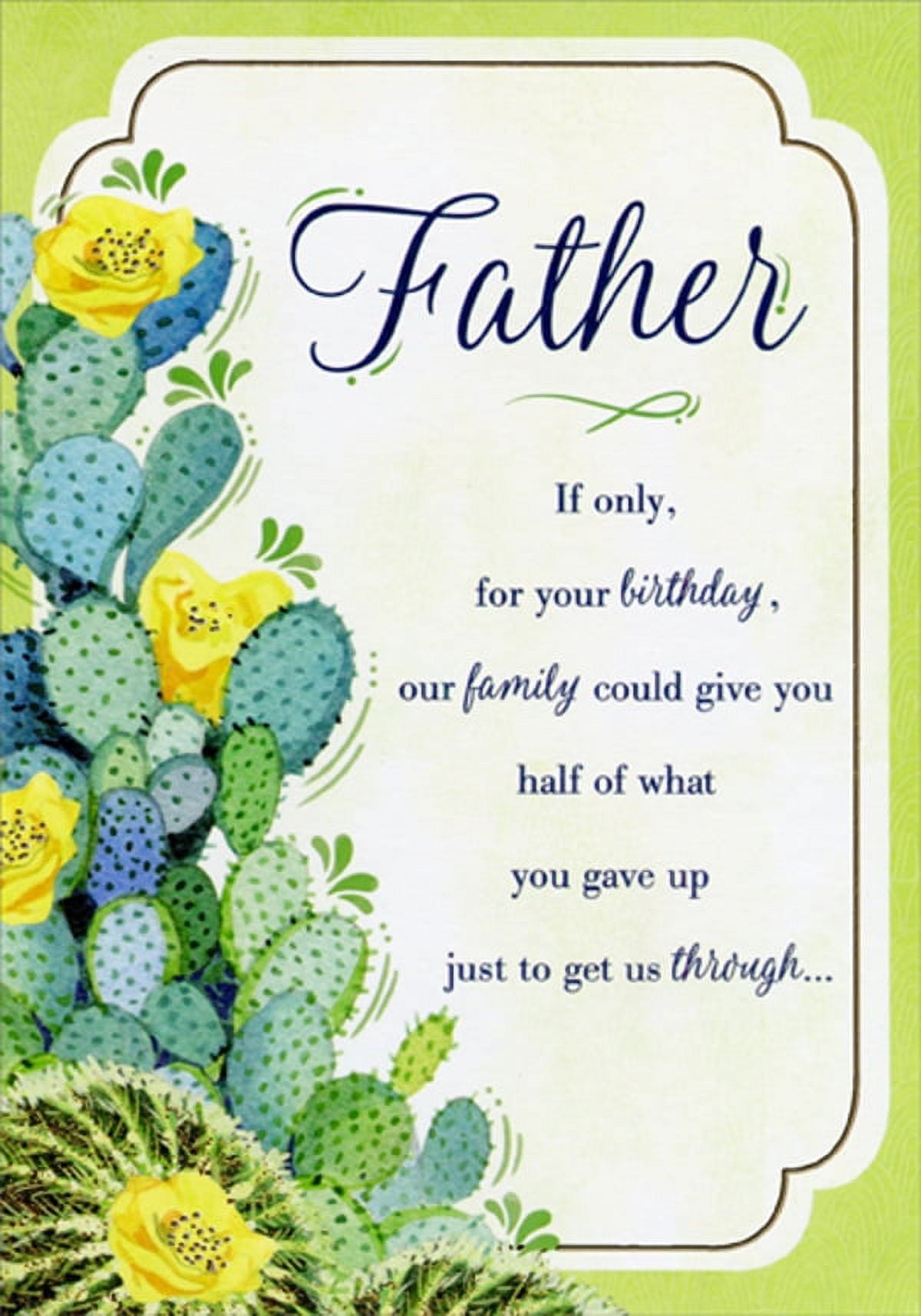 Designer Greetings Cactus Plant with Green Border Birthday Card for ...