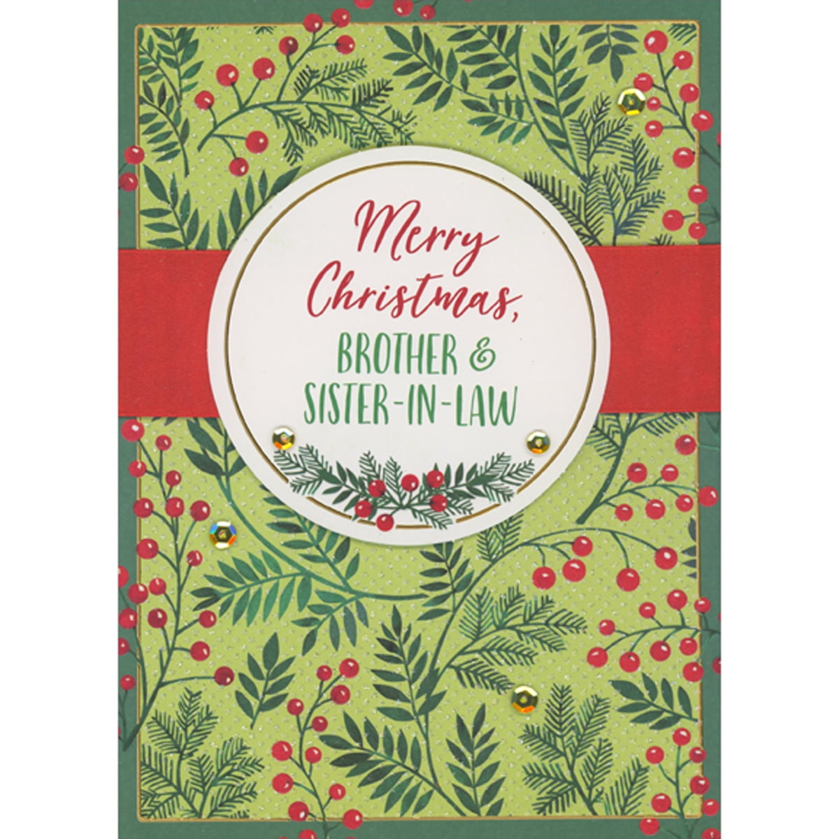Designer Greetings Circular Die Cut 3D Banner, Wide Red Ribbon, Sequins ...