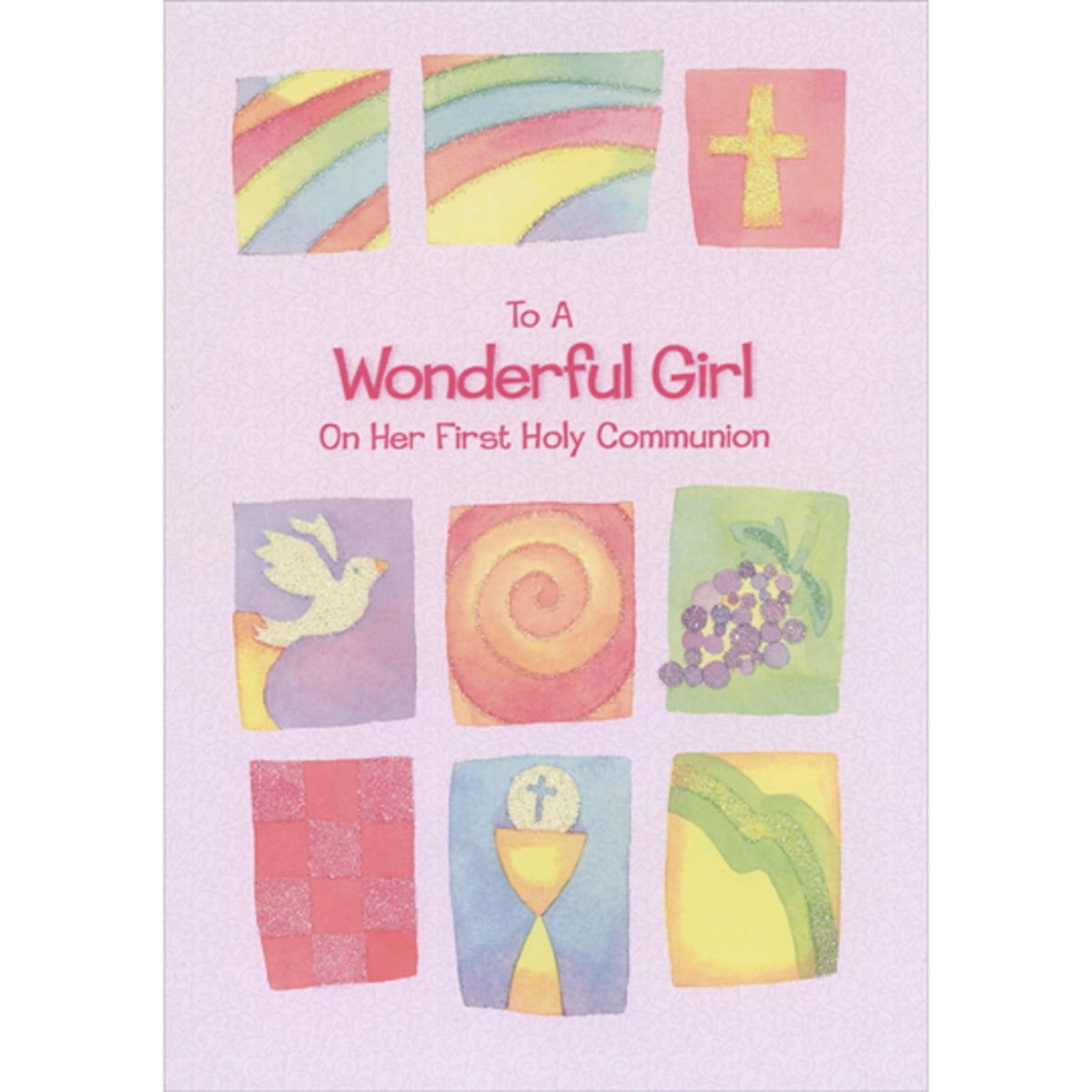 Designer Greetings Colorful Sparkling Watercolor Symbols in Nine Panels ...