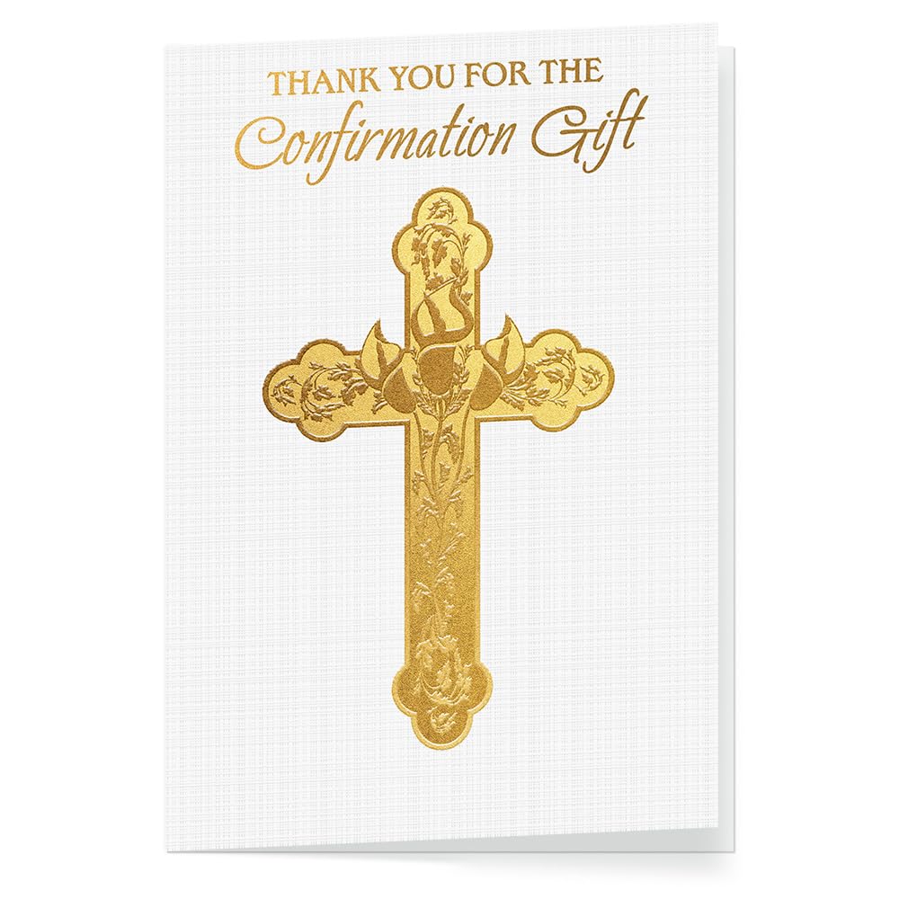 Designer Greetings Confirmation Thank You Cards, Golden Cross (24 Thank ...