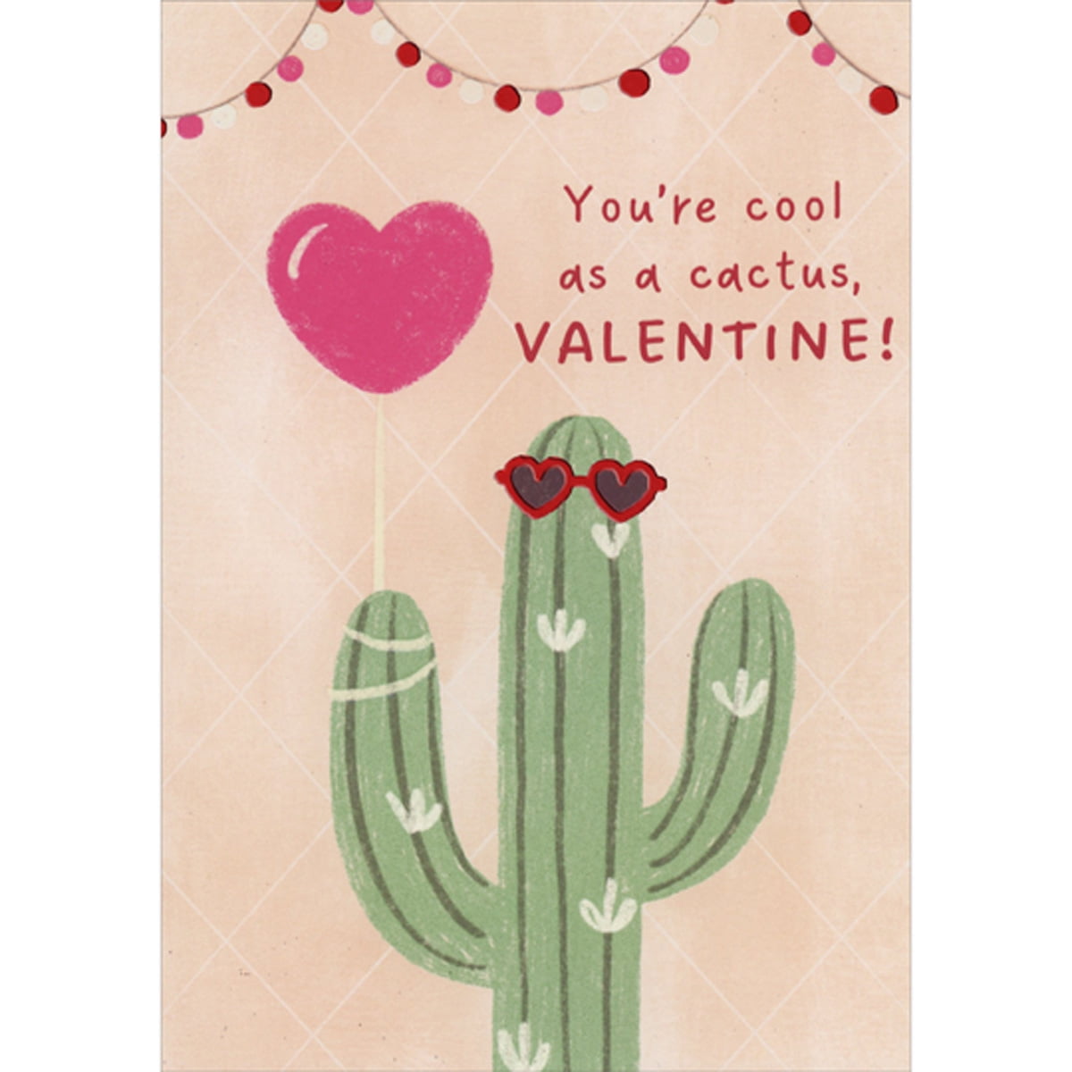 Designer Greetings Cool as a Cactus: Cactus Wearing Red Heart Shaped ...