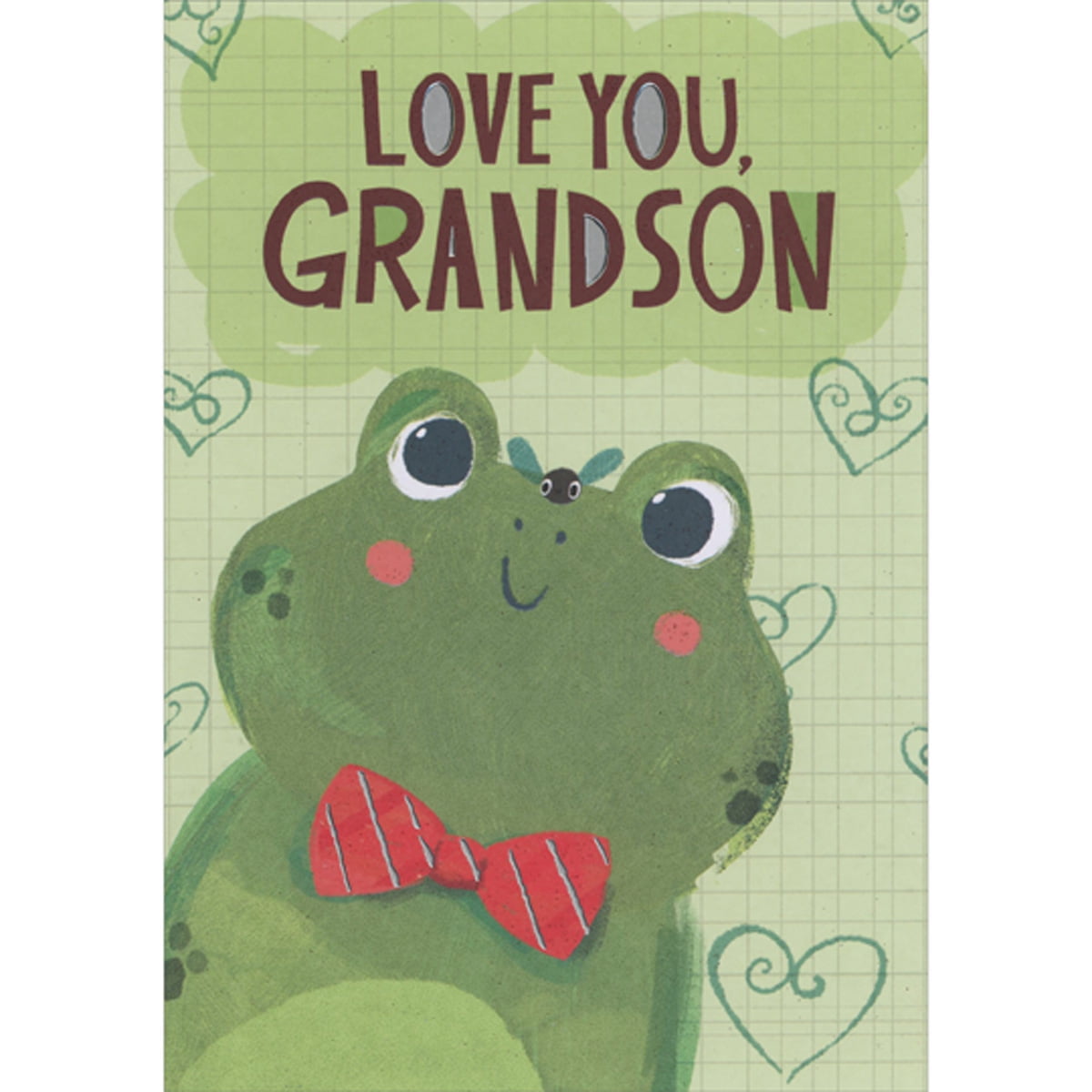 Designer Greetings Cute Frog Wearing Red and Silver Bowtie on Light ...