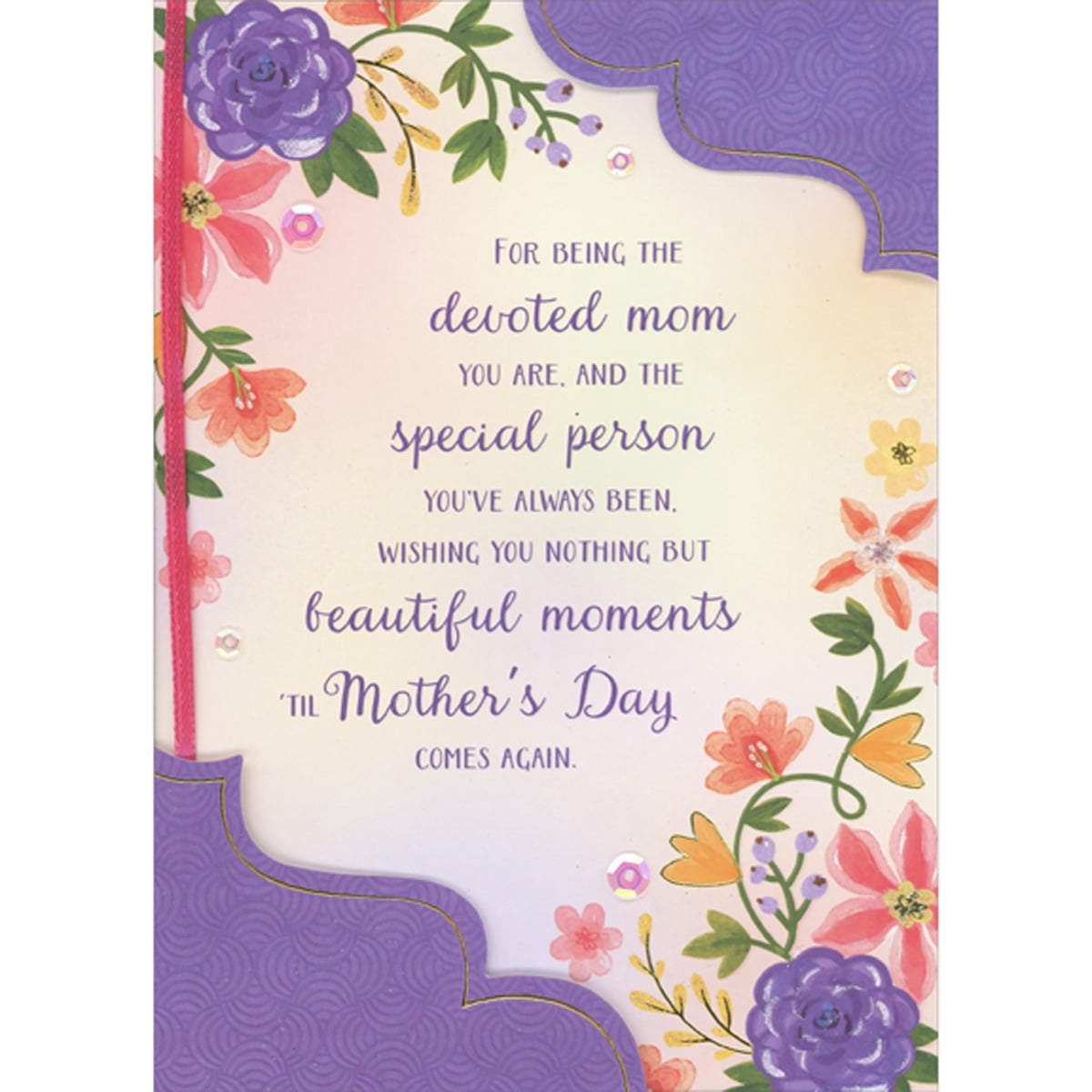 Designer Greetings Devoted Mom, Special Person 3D Die Cut Purple ...