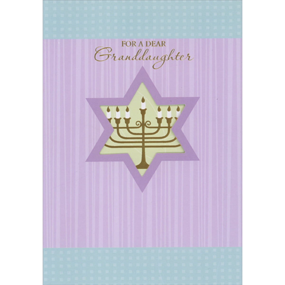 Designer Greetings Die Cut Star of David Window Over Vertical Purple ...