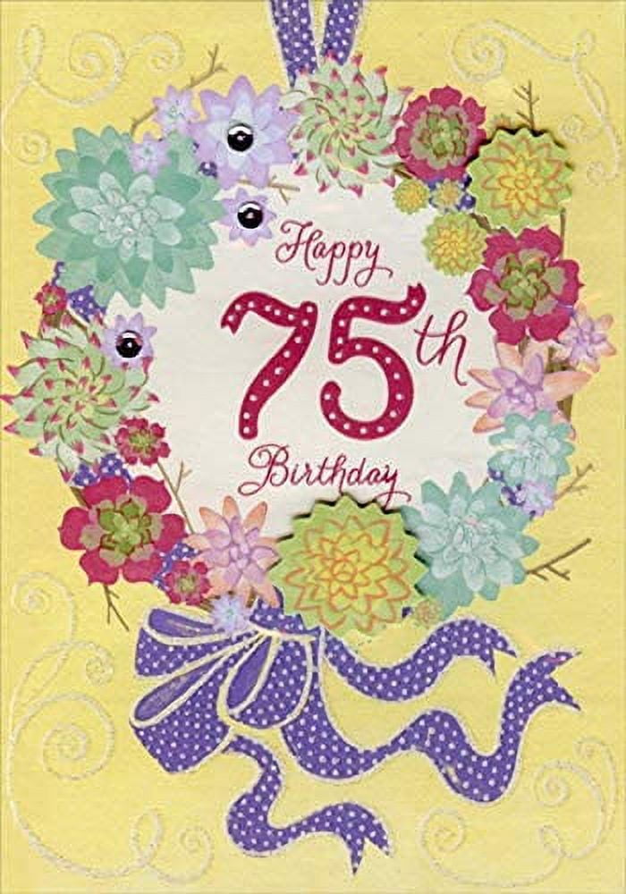 Designer Greetings 75th Birthday Card, Handcrafted with Sequins & 3D ...