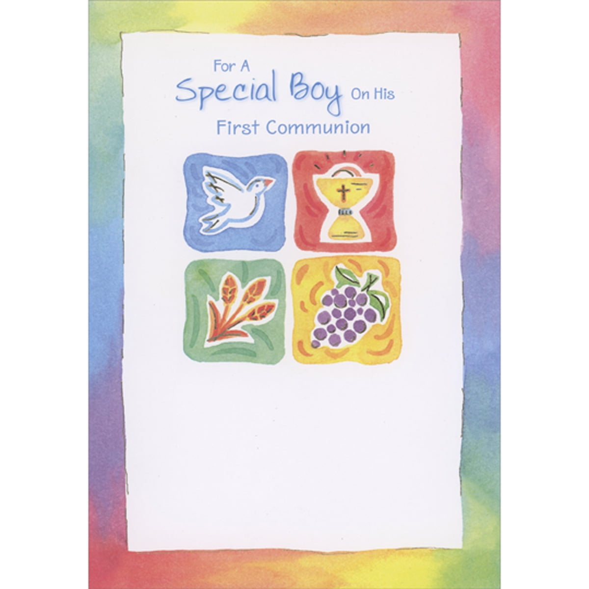 Designer Greetings Dove, Chalice, Flowers and Grapes on Squares with ...