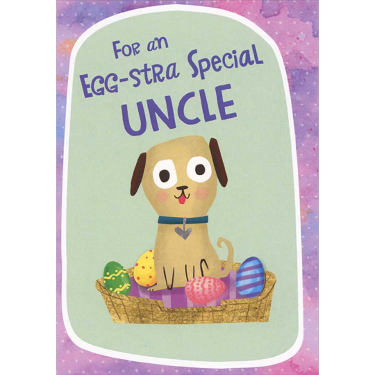 Designer Greetings Egg-Stra Special Uncle: Cute Puppy in Dog Bed with ...