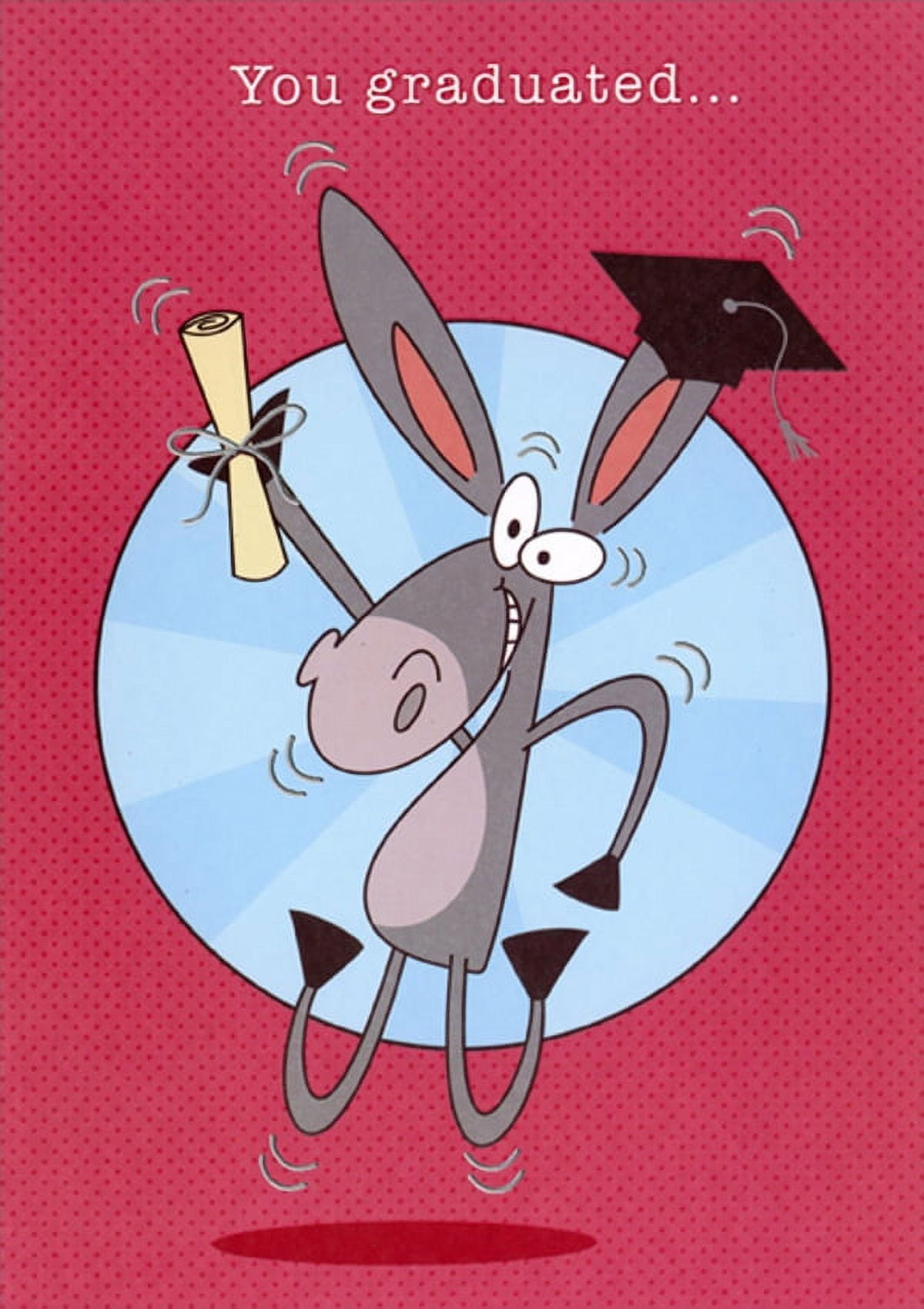 Designer Greetings Excited Donkey Holding Diploma 3D Spring Motion ...