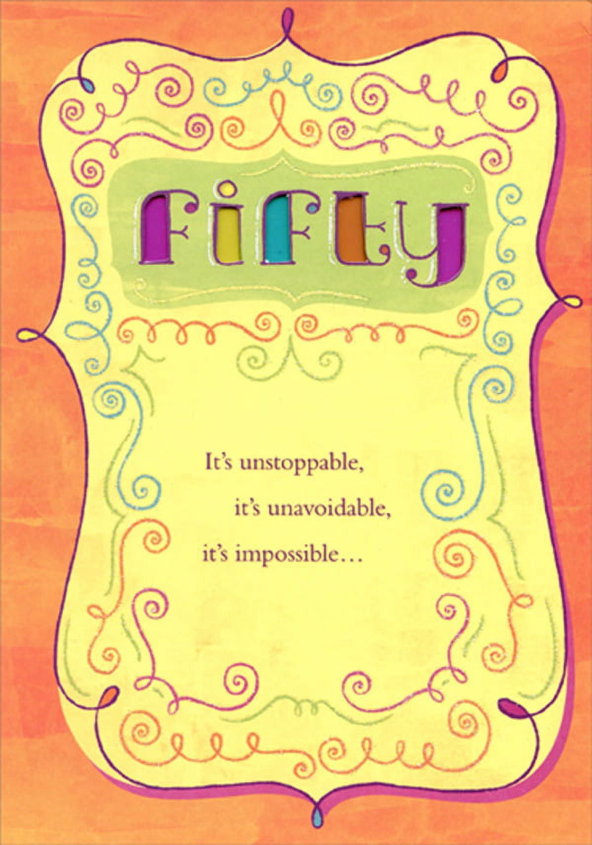 Designer Greetings Fifty: Colored Letters Die Cut Windows with Orange ...