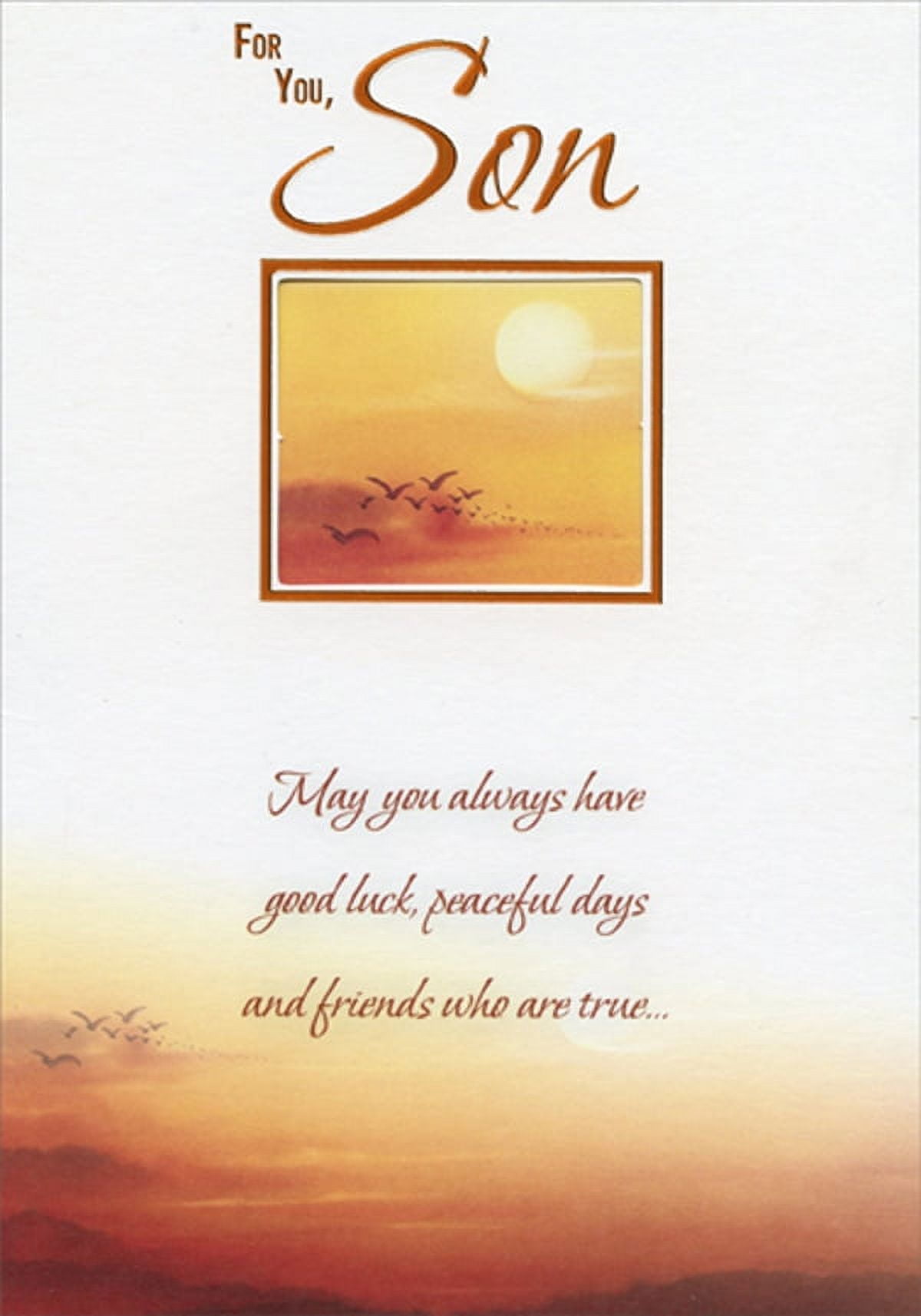 Designer Greetings Flock of Birds and Orange Sky in Die Cut Square ...