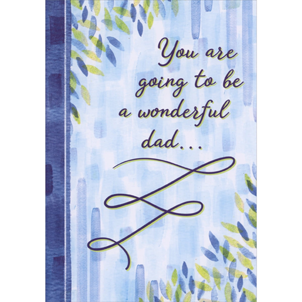 Designer Greetings Going to Be a Wonderful Dad: Blue and Green Leaves ...
