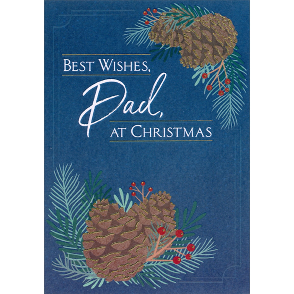 Designer Greetings Gold Foil Accented Pine Cones, White Lettering on ...