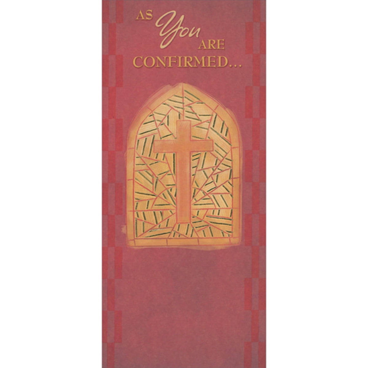 Designer Greetings Gold Foil Accented Stained Glass Window on Red Money ...