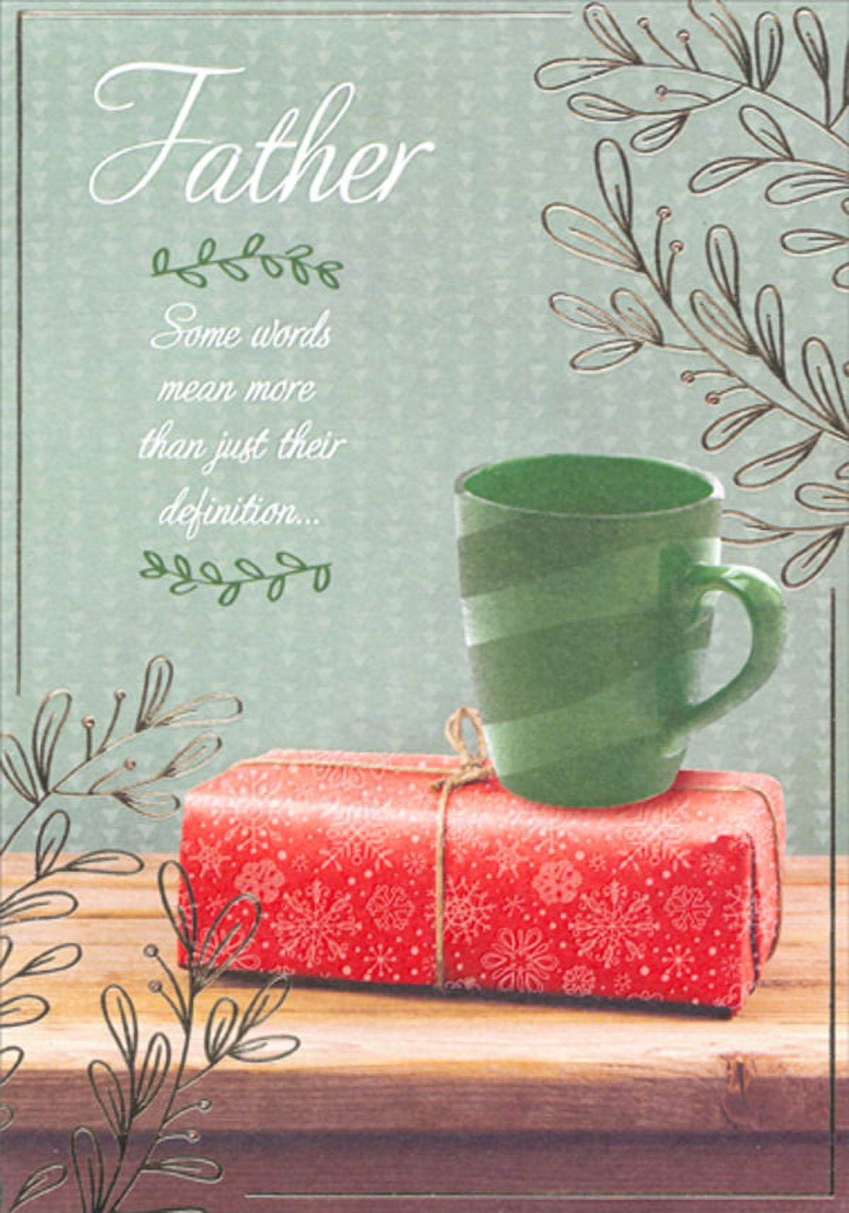 Designer Greetings Green Mug, Red Present and Silver Foil Branches ...